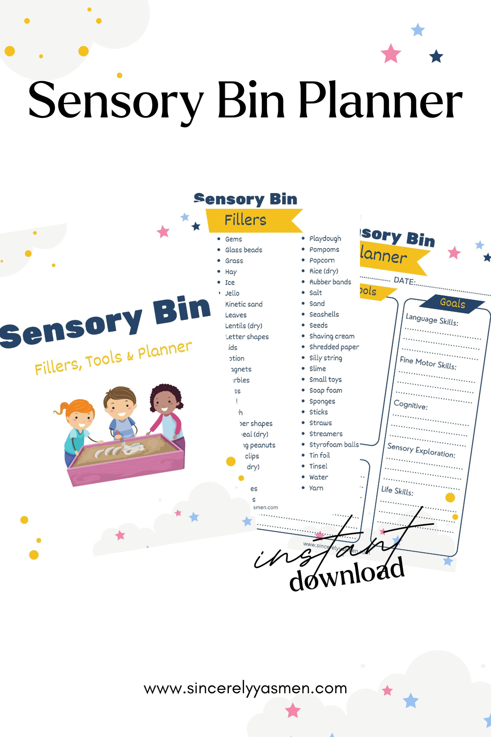 Sensory Bin Planner (With Tool and Fillers List!) – Sincerely Yasmen